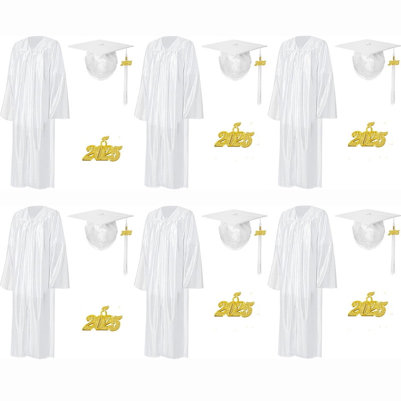 6Pcs Misscom shiny Graduation Cap Gown Set with 2025 Tassel for High ...