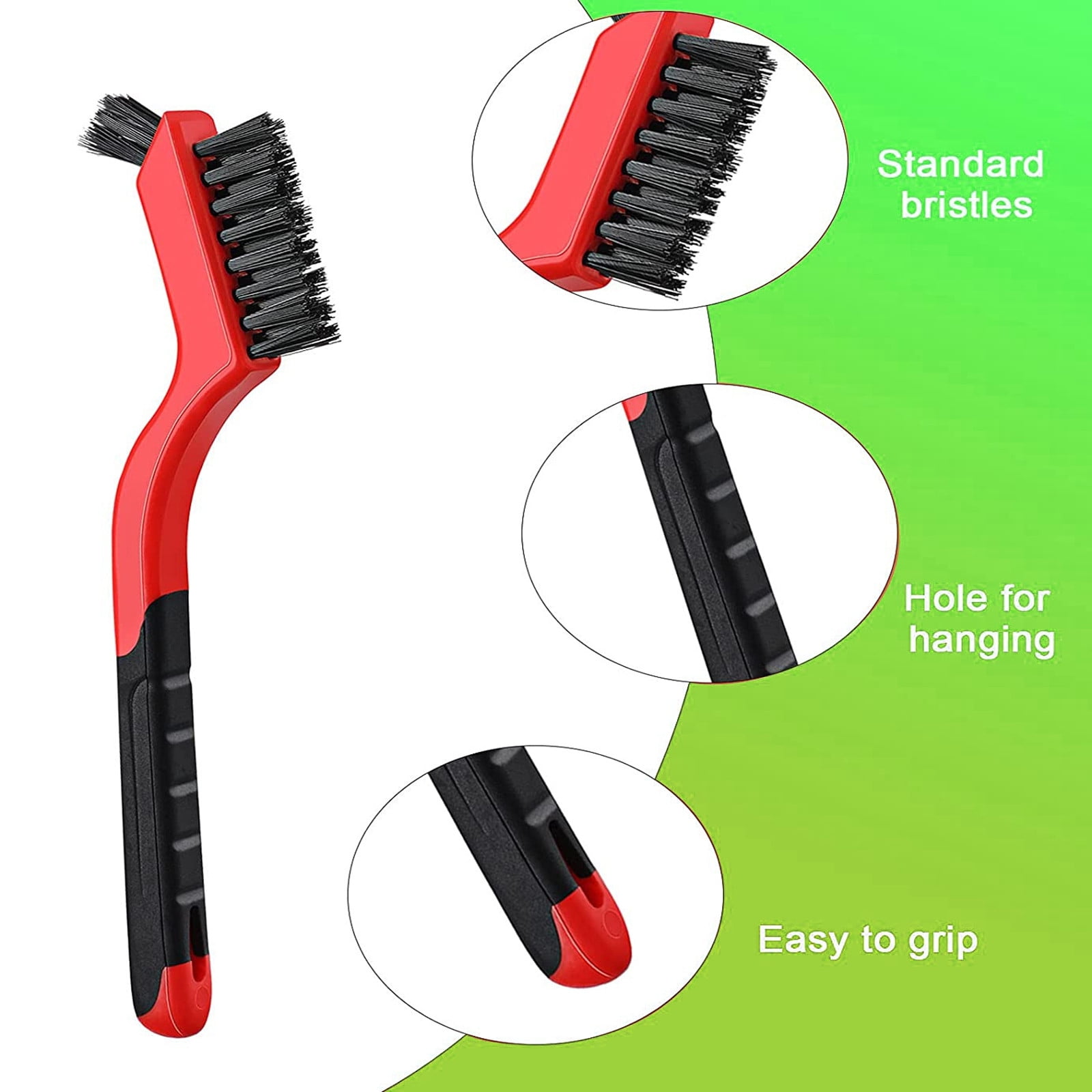 6Pcs Multi-Material Wire Brush Kit - Stainless Steel, Brass, and Nylon ...