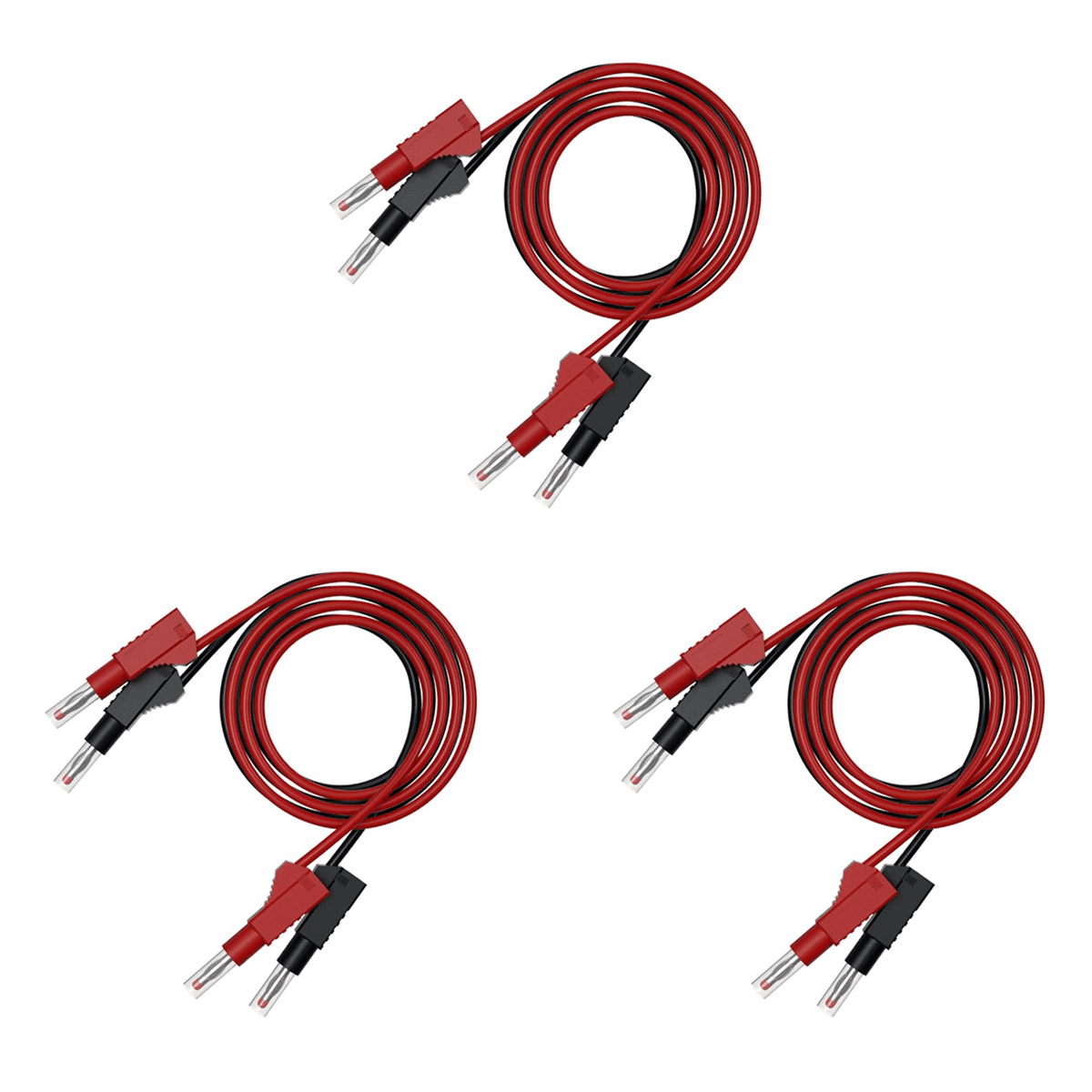 6Pcs Multi-Meter Leads Cable Jumper Wire Line Security 4mm Banana Plug ...