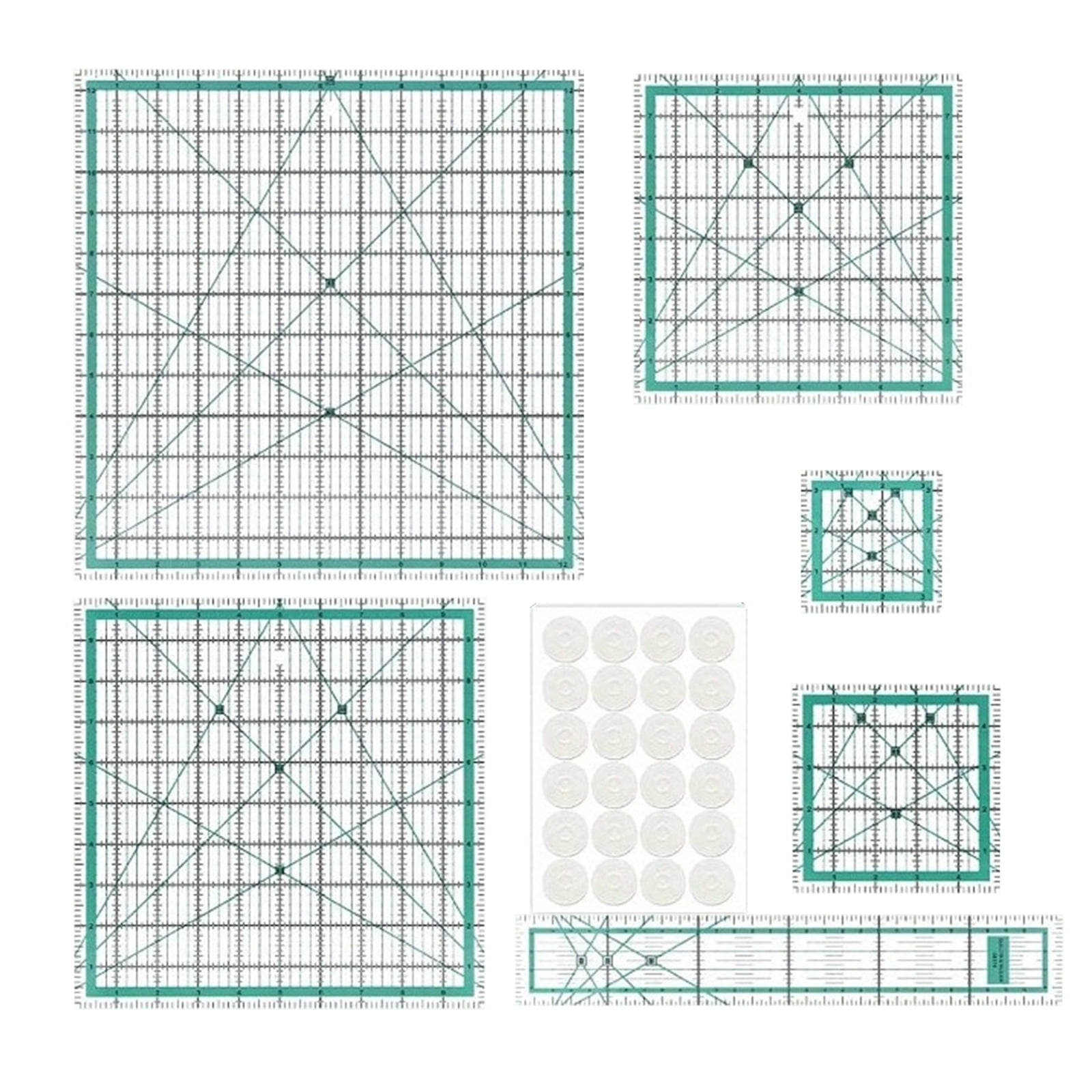 6Pcs Multifunctional Quilting Ruler Templates Clear Acrylic Sewing ...