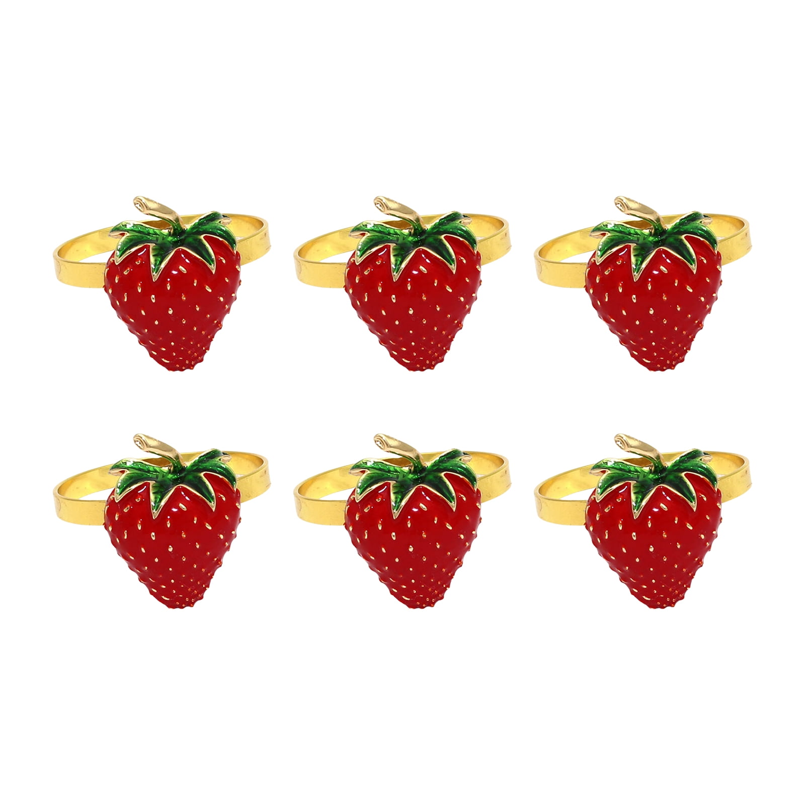 6Pcs Napkin Rings,Fruit Napkin Buckles Lemon Strawberry Napkin Rings ...