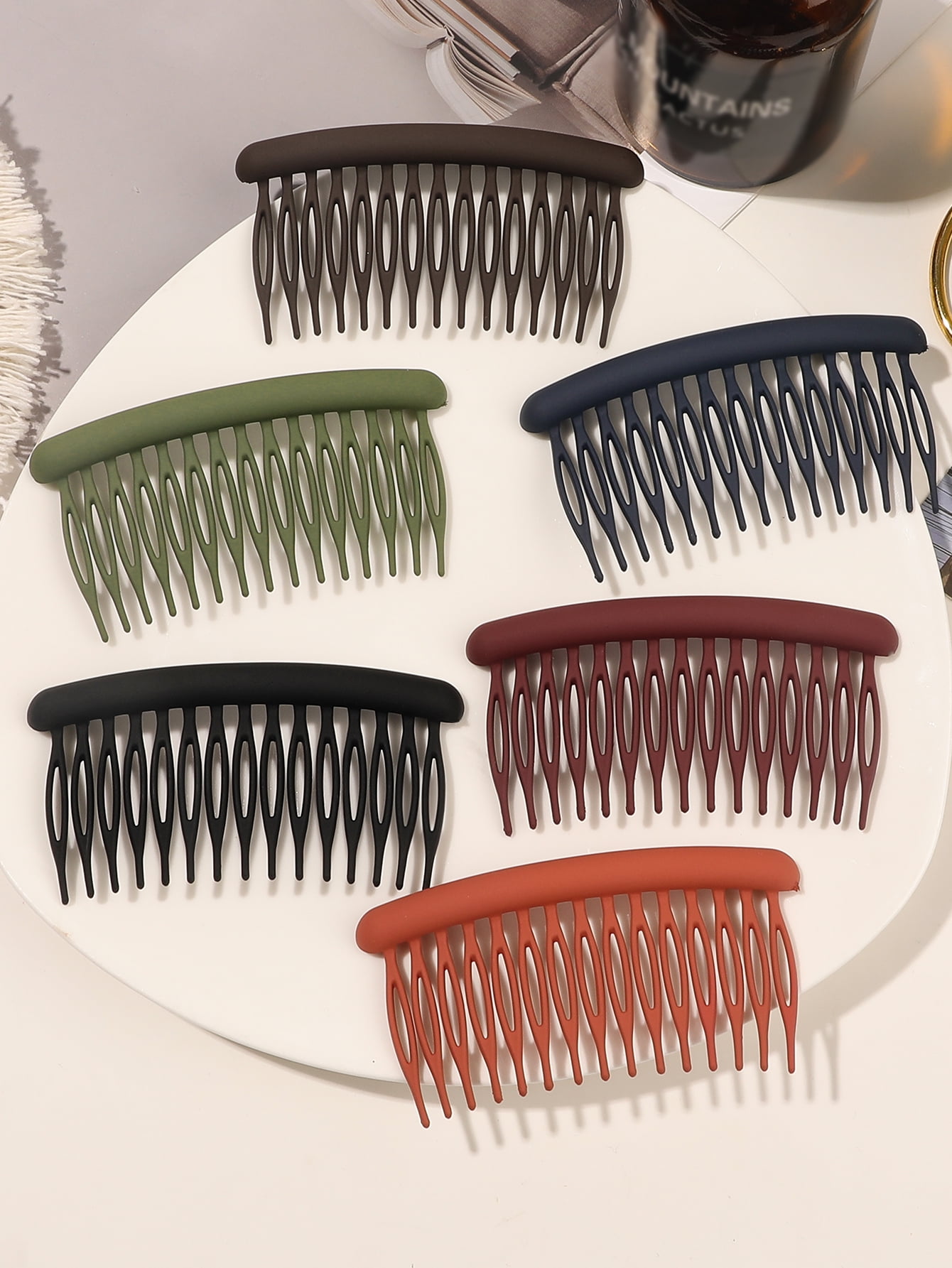 6Pcs Neutral color French Side Combs for Thick Hair,Curved Twist Hair ...
