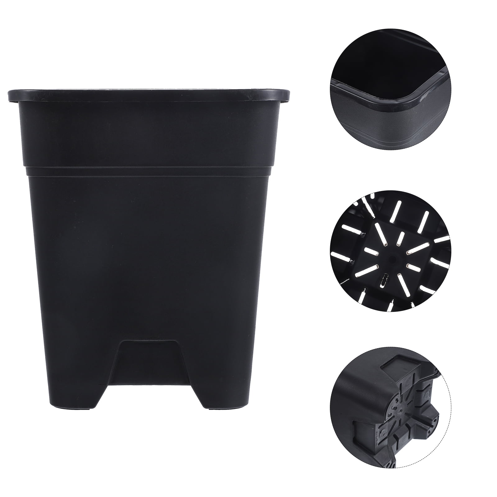 UEETEK Black Plastic Plant Containers, Root Control Pots for Indoor ...