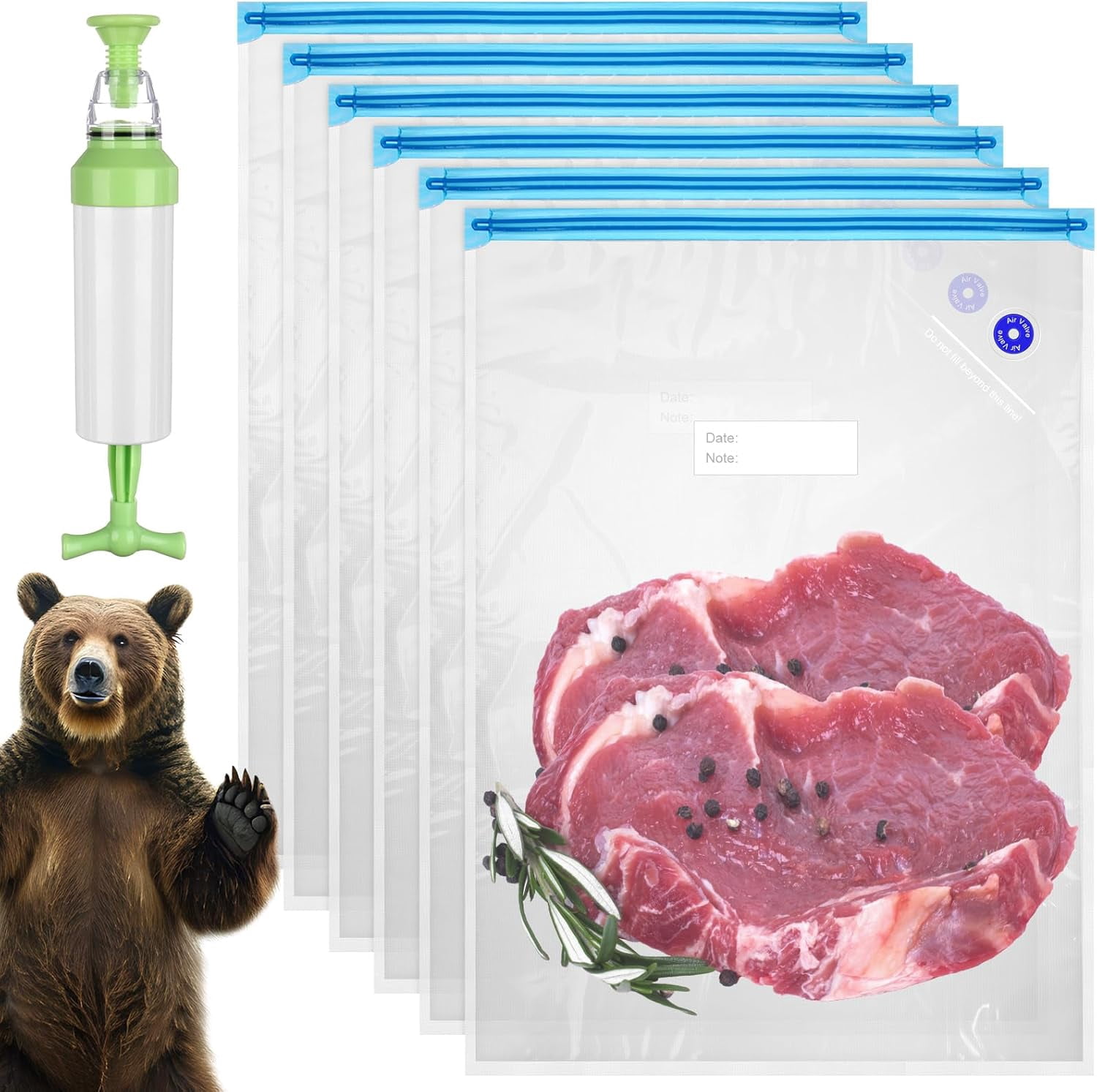 6Pcs Odor Proof Food Storage Bear Bags 14x20 Inch Reusable Double ...