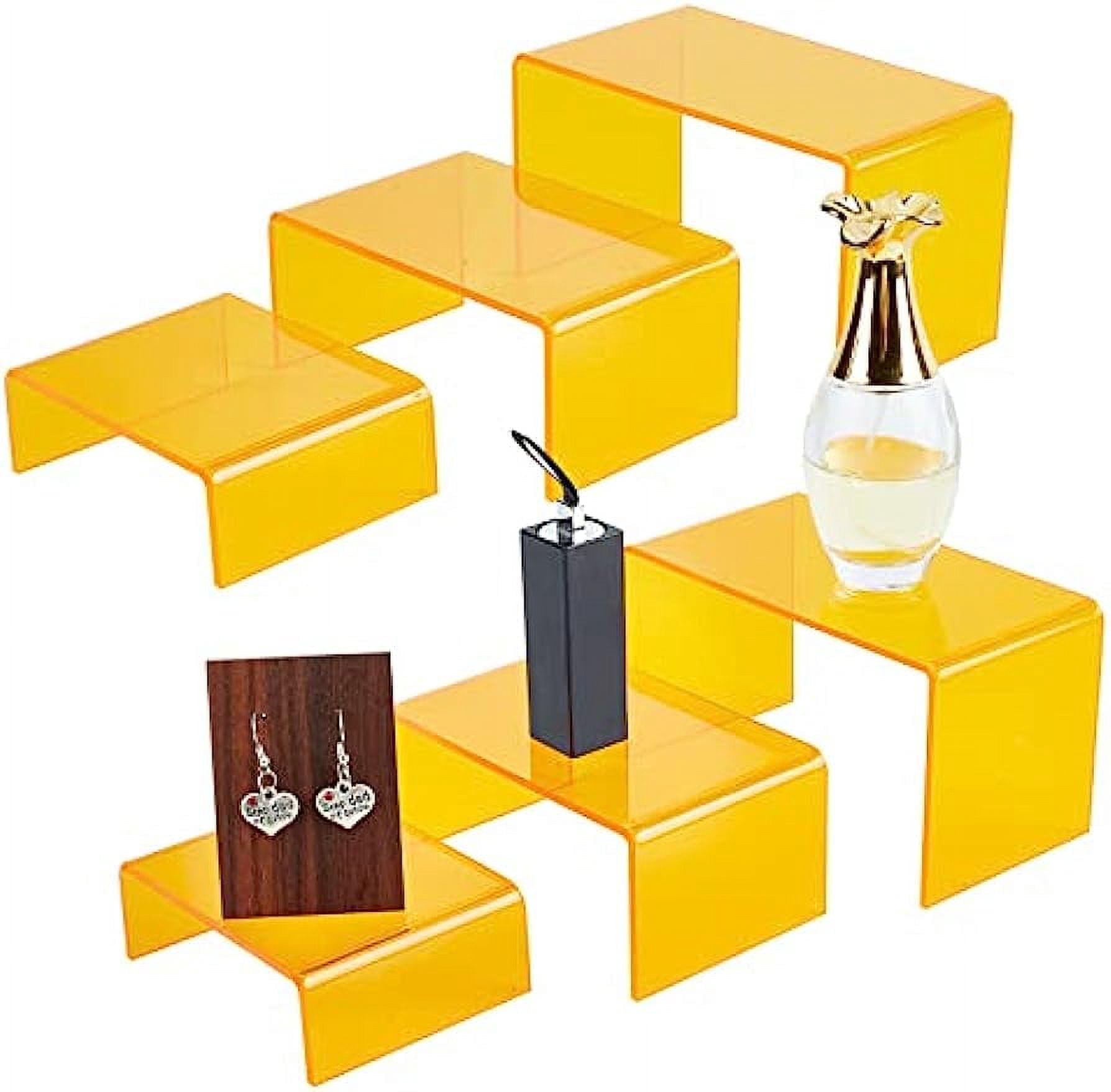 6Pcs Orange Display Risers 3 Steps Jewelry Display Riser Shelf Showcase ...
