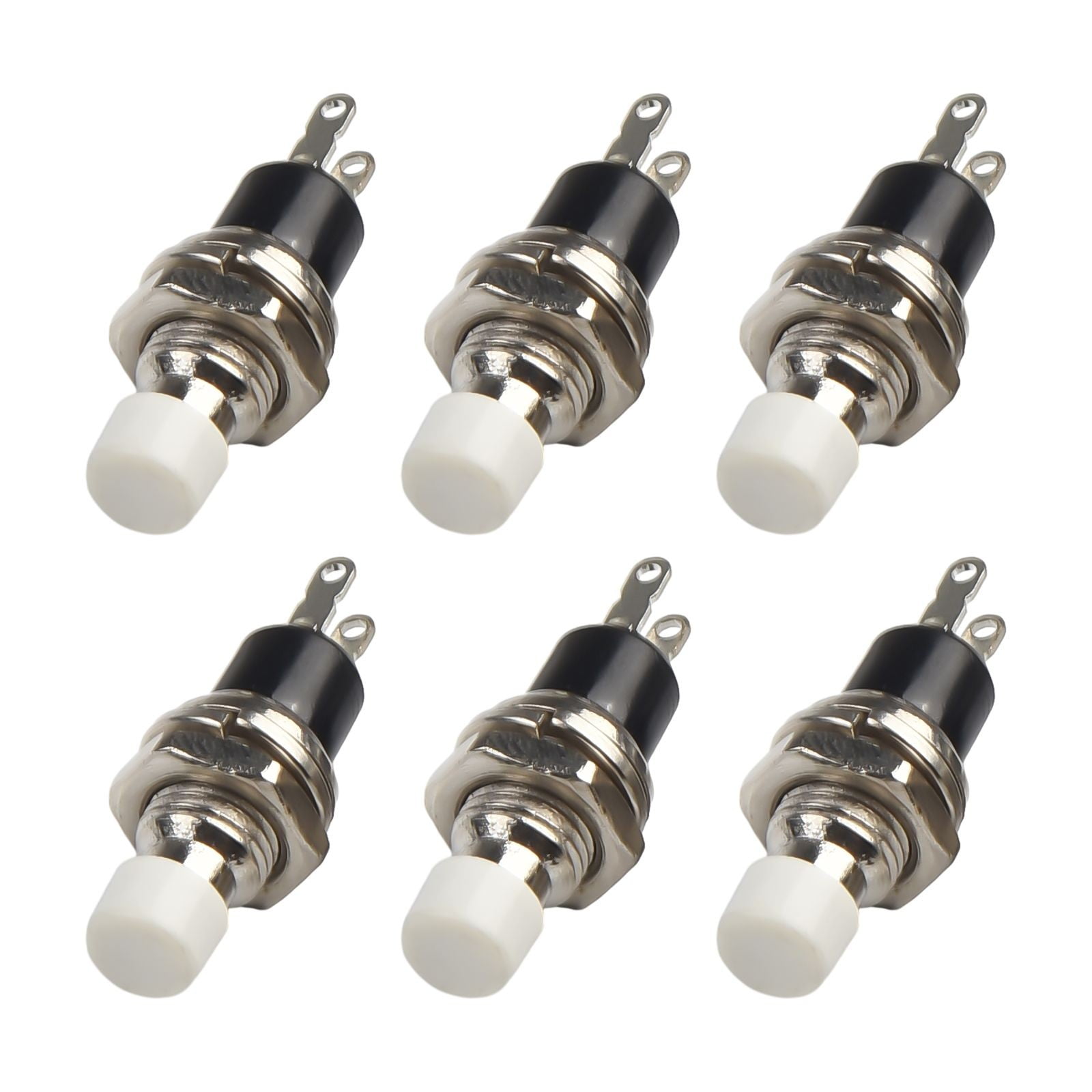 6Pcs PBS-110 7mm Round Button Momentary Self-resetting Push Button ...