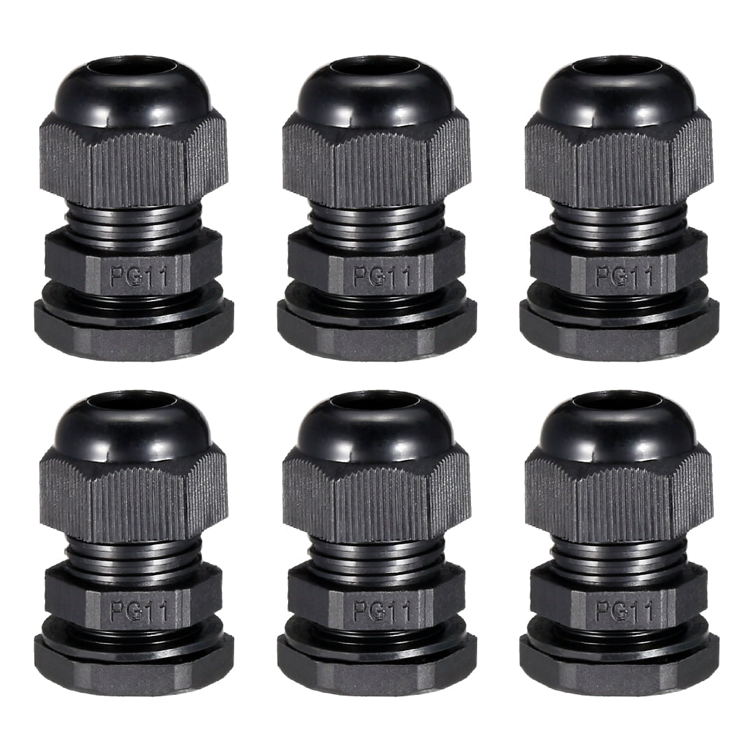 6Pcs PG11 Cable Gland Waterproof Plastic Wire Glands Joints Black for 5 ...