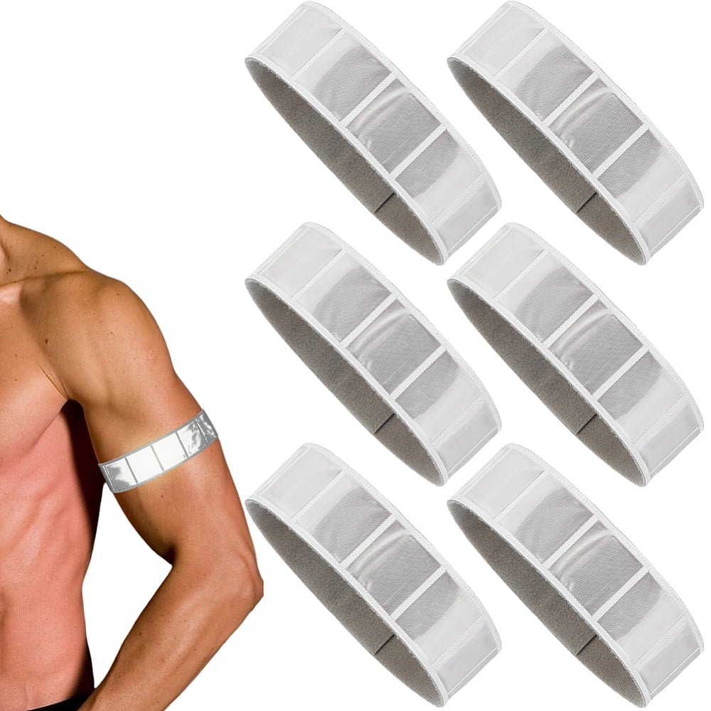 6Pcs PVC Reflective Bands Wristbands for Cycling Running White 380x30x1 ...
