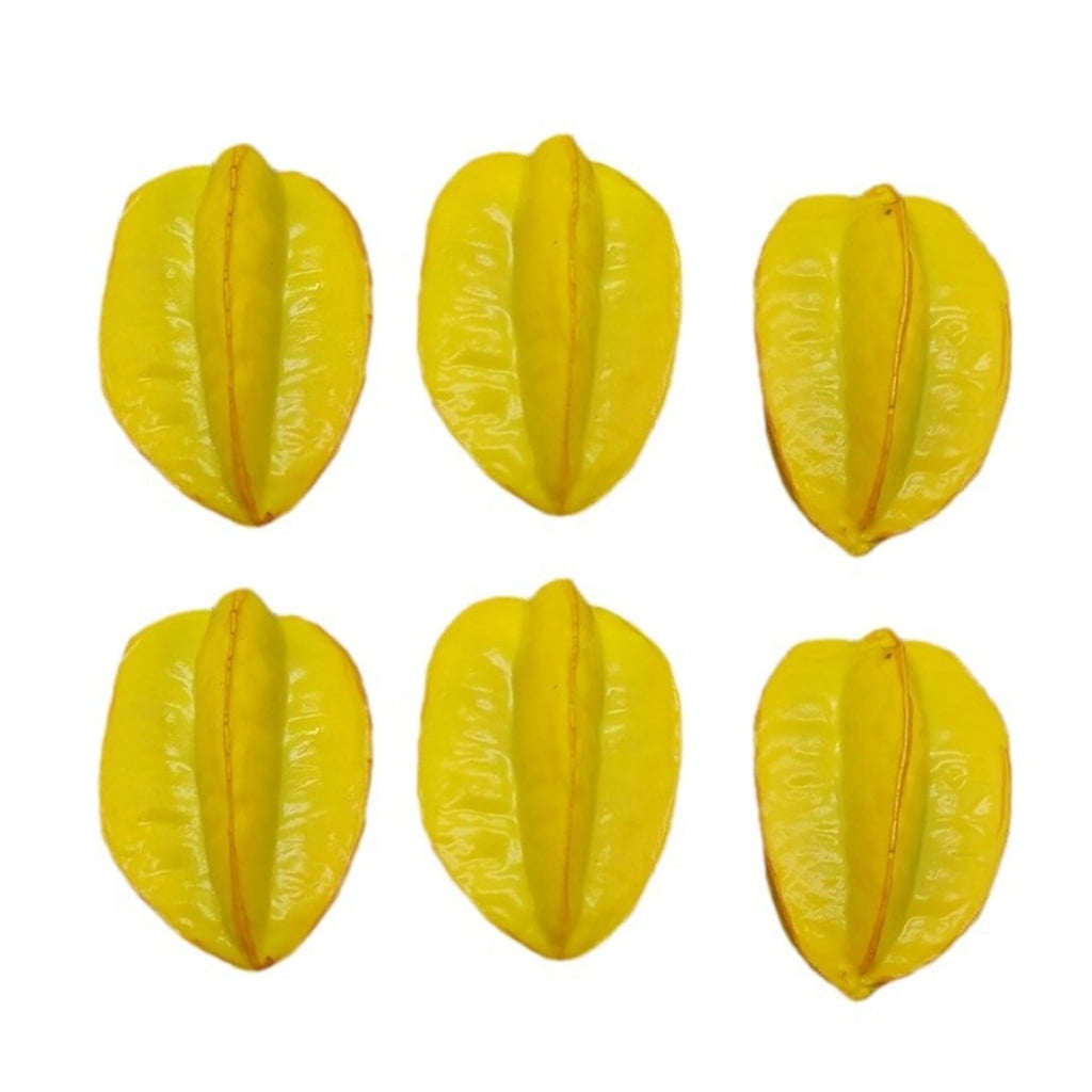 6Pcs/Pack Realistic Artificial Starfruit Simulation Carambola Fruit for ...