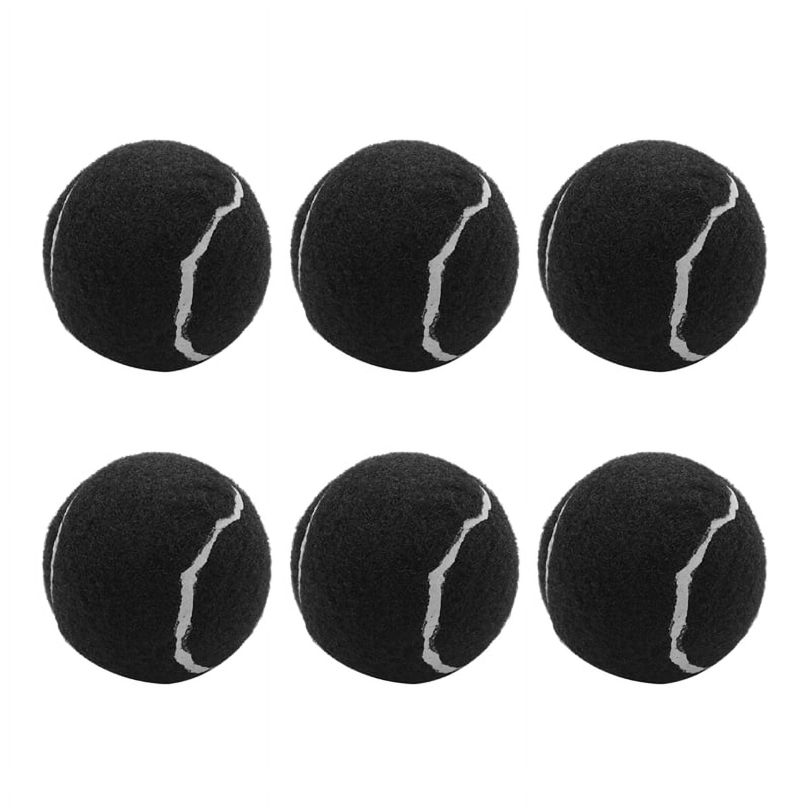 6 Pack of Black Tennis Balls, 66mm, Wear-Resistant & Elastic - Ideal ...
