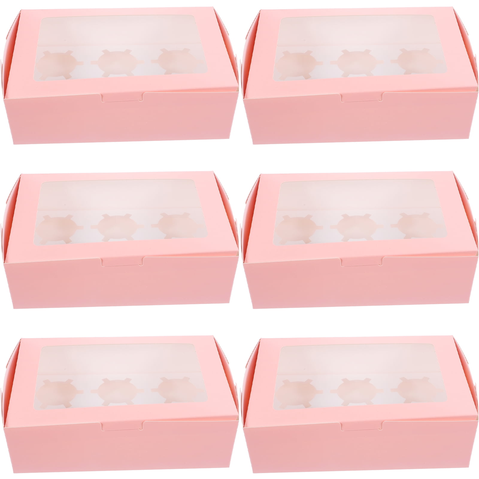 6Pcs Paper Bakery Boxes Cupcake Container Paper Packaging Box for ...