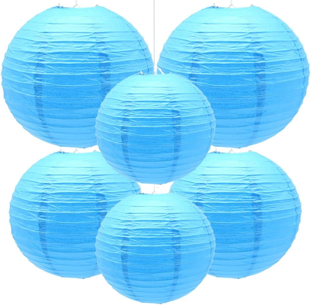 6Pcs Paper Lanterns Decorative Round Paper Lantern Hanging Paper ...