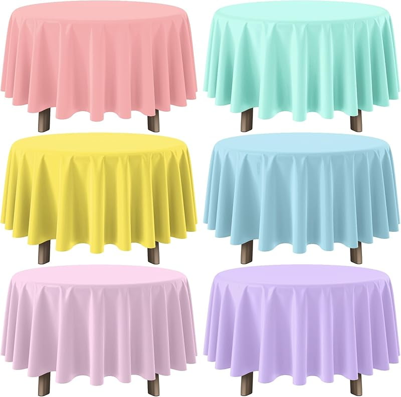 6Pcs Pastel Tablecloths, Rainbow Mix Color Plastic Tablecloth ...