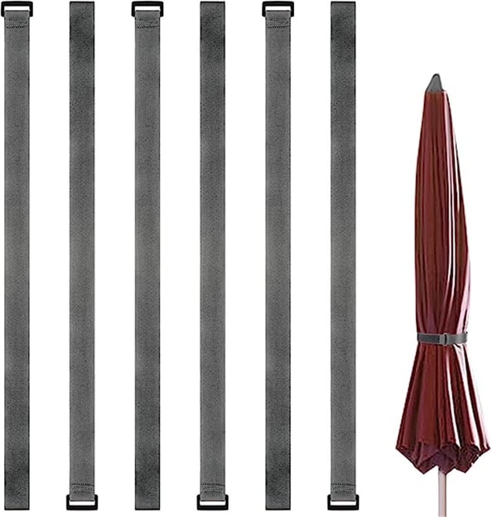 6Pcs Trianu Patio Umbrella Straps, Adjustable Nylon Secure Tie for Wind ...
