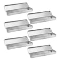 6Pcs Pencil Case Tinplate Plated Silver Sleek Metal Pen Container with ...