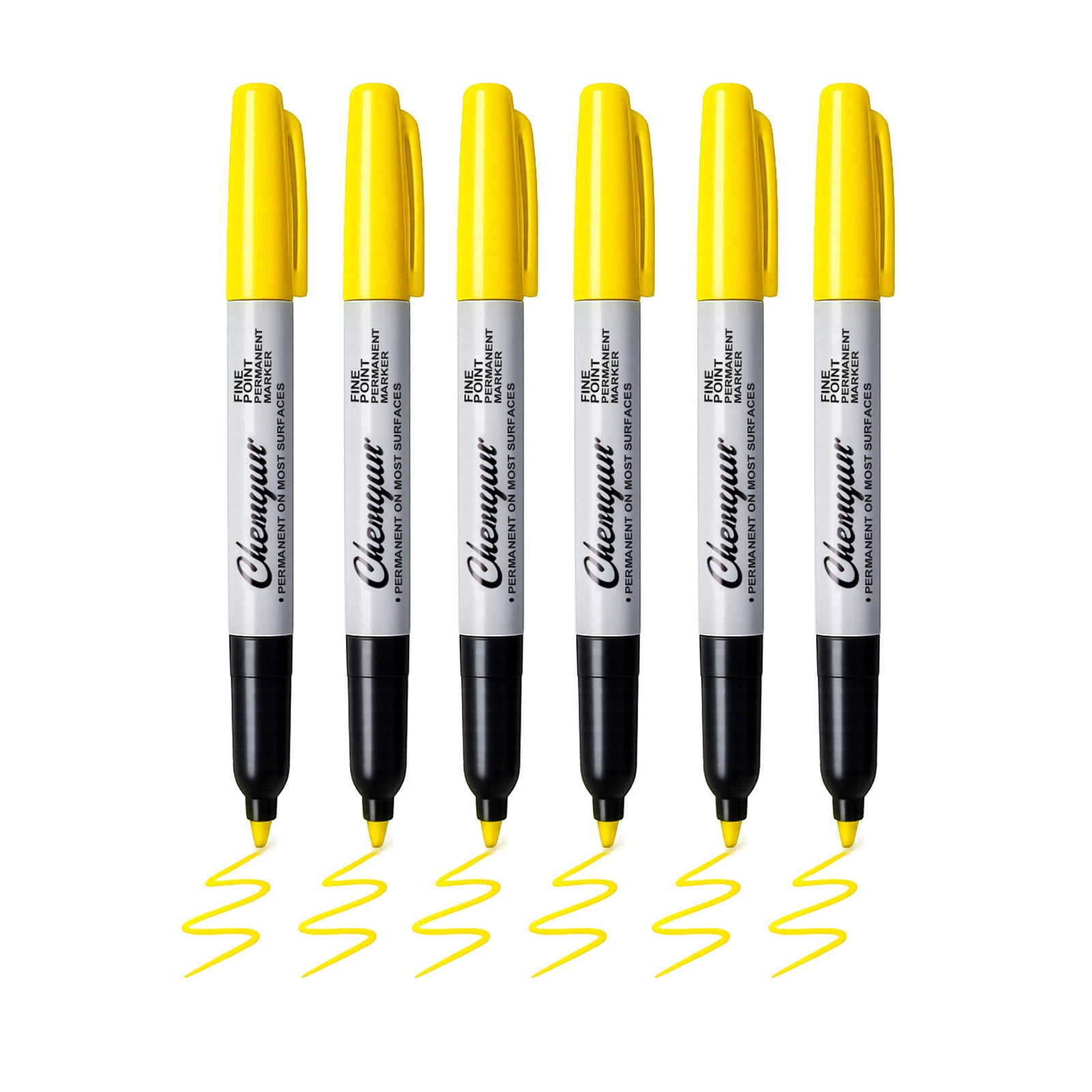6Pcs Permanent Markers Fine Point Waterproof Colored Marker Pens for ...