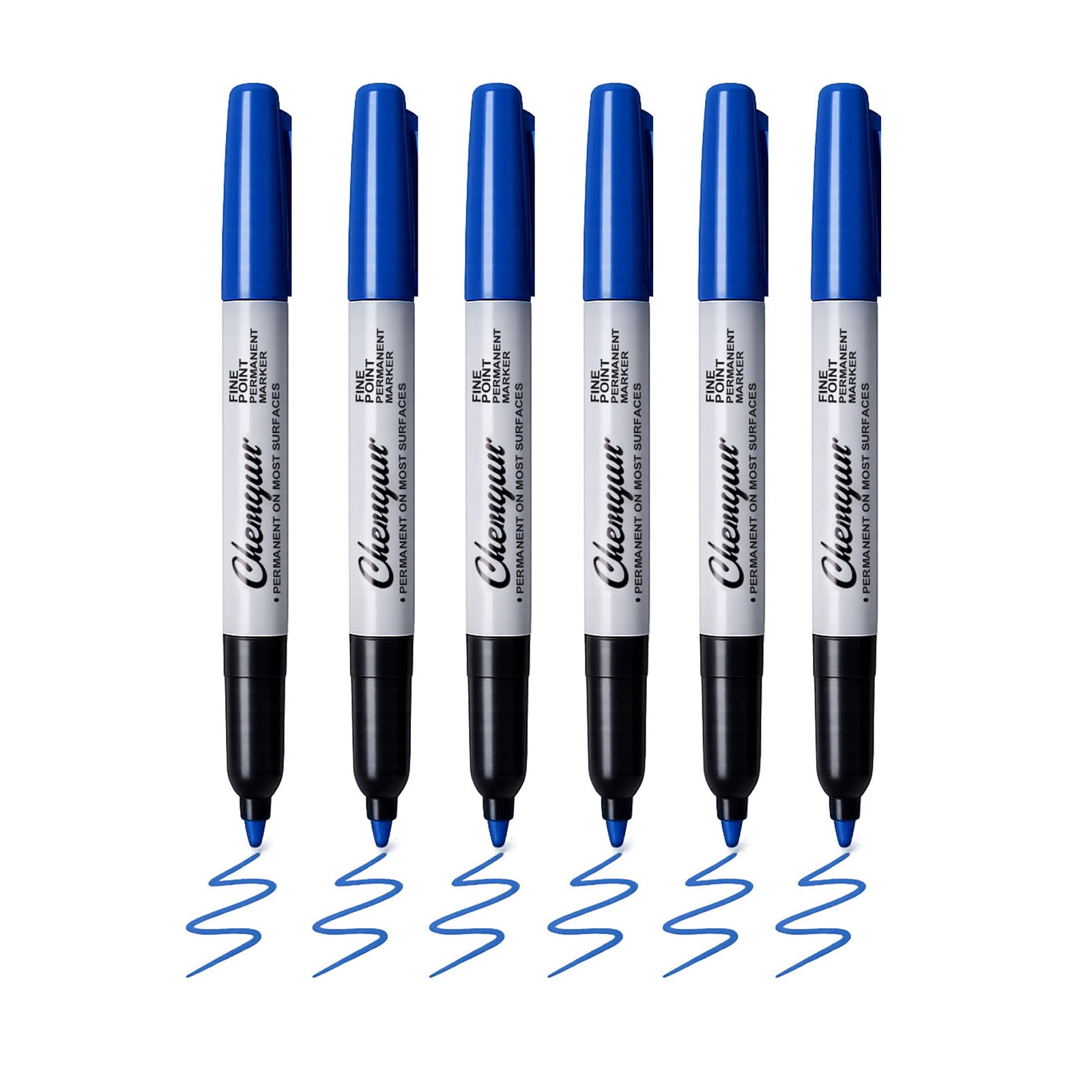 6Pcs Permanent Markers Fine Point Waterproof Colored Marker Pens for ...