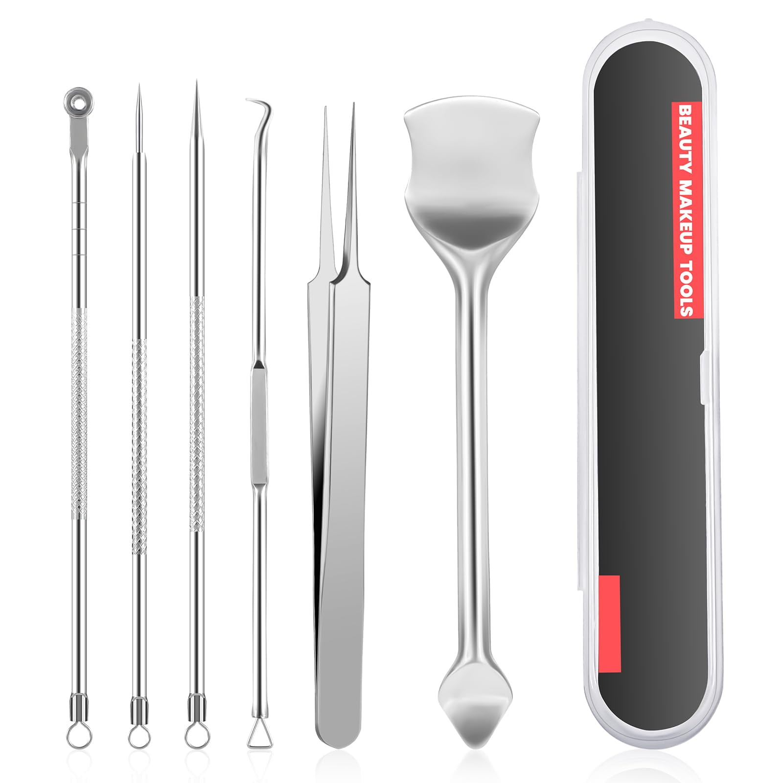 6Pcs Pimple Popper Tool Kit, Blackhead Remover Comedone Extractor Kit ...