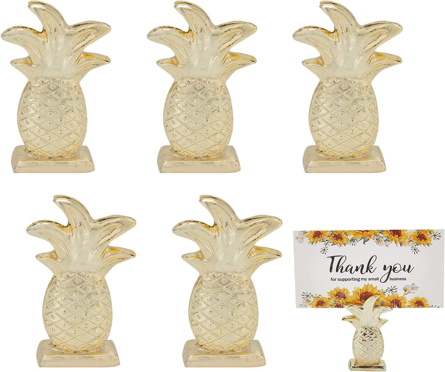 6Pcs Pineapple Card Holders Golden Pineapple Table Number Holders ...