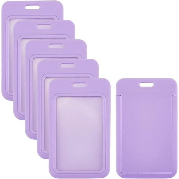 6Pcs Pink Badge Holder Sliding Card Holder Plastic Waterproof Vertical ...