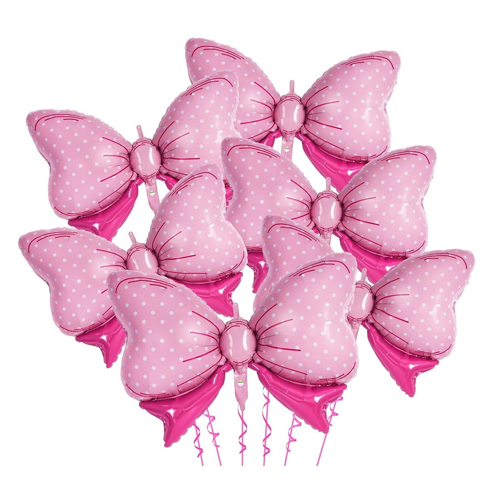6Pcs Pink Bow Balloons Bow Tie Pink Balloon Big Bow Balloon Wedding ...