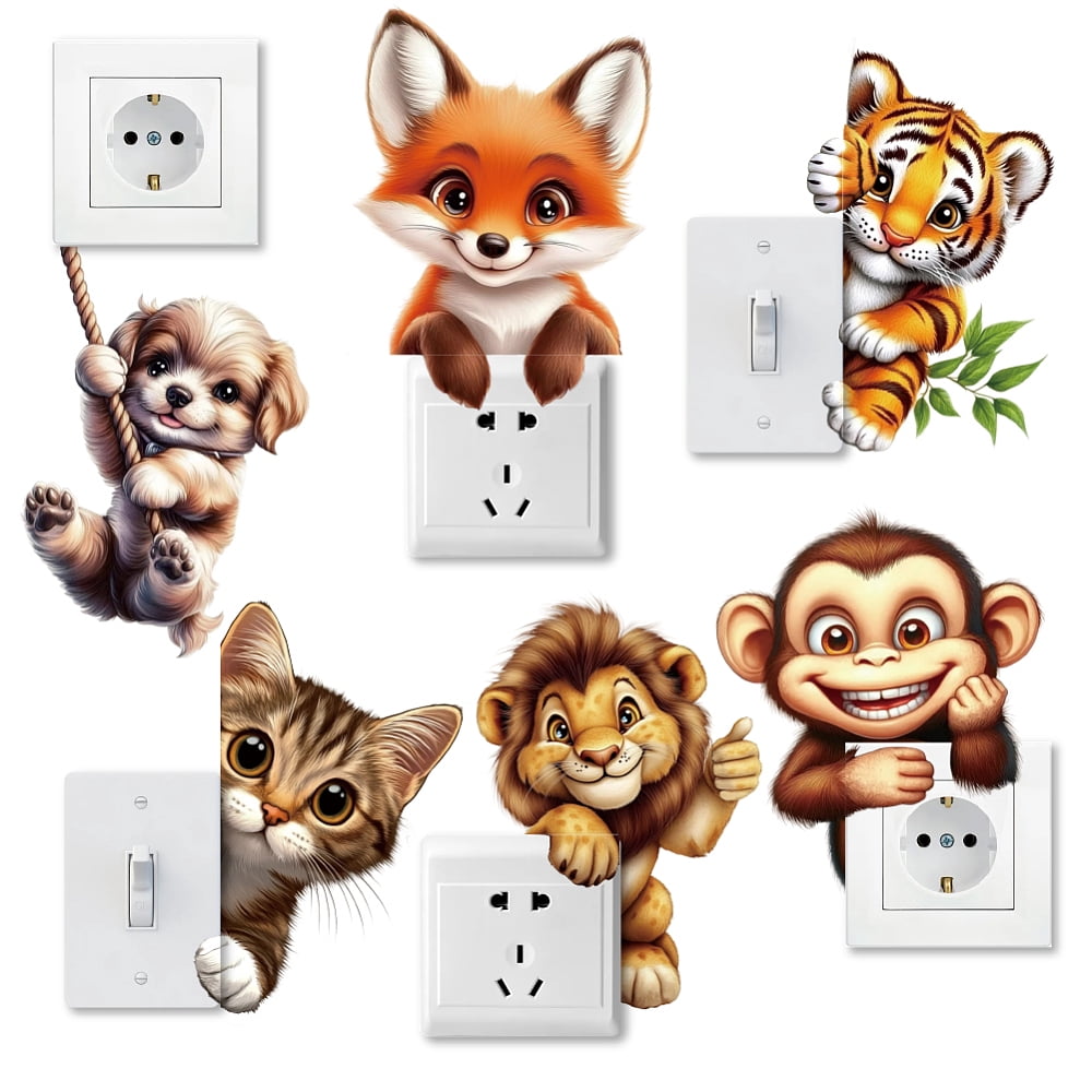 6Pcs Plant PVC Plastic Waterproof Self-adhesive Stickers Set Light ...