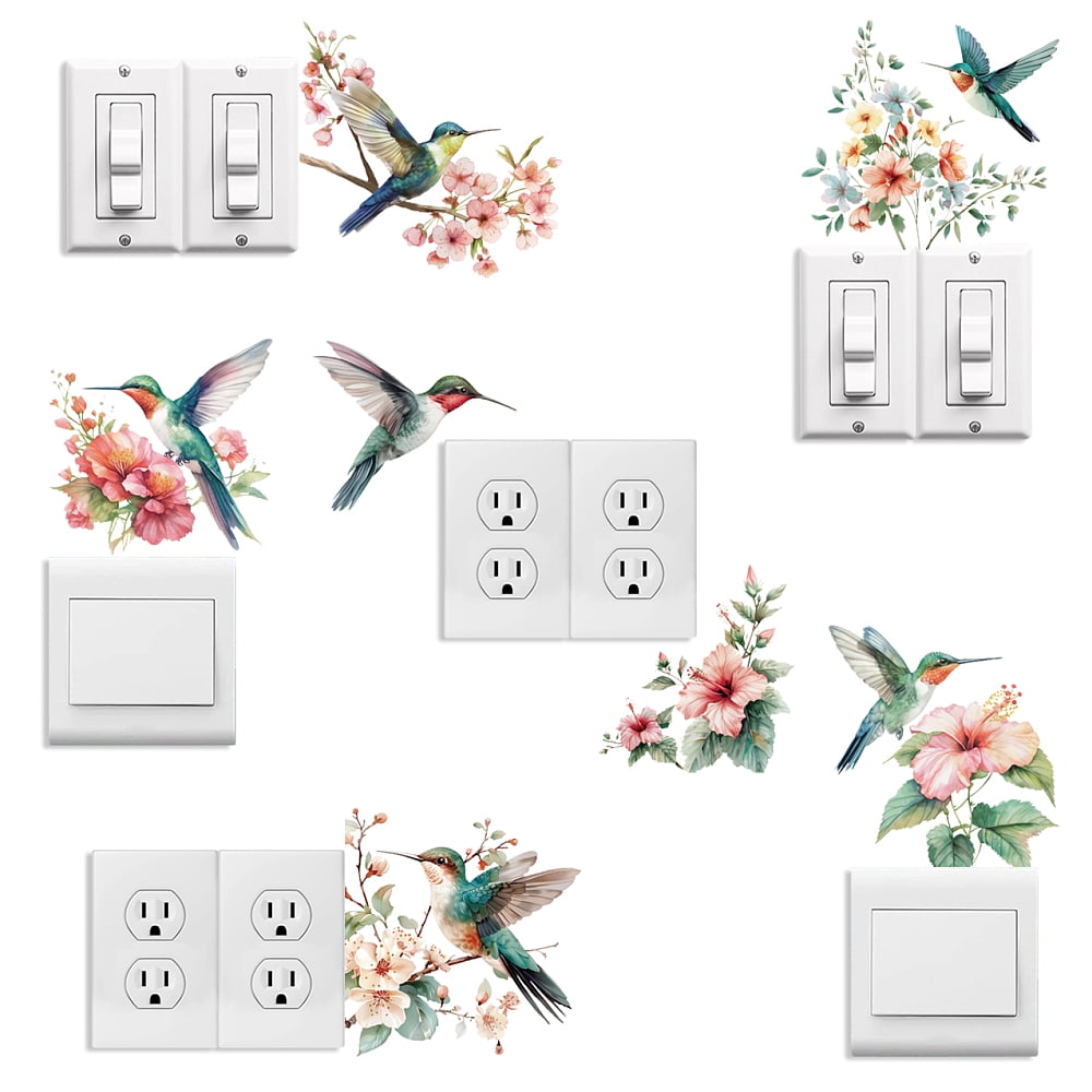 6Pcs Plant PVC Plastic Waterproof Self-adhesive Stickers Set Light ...