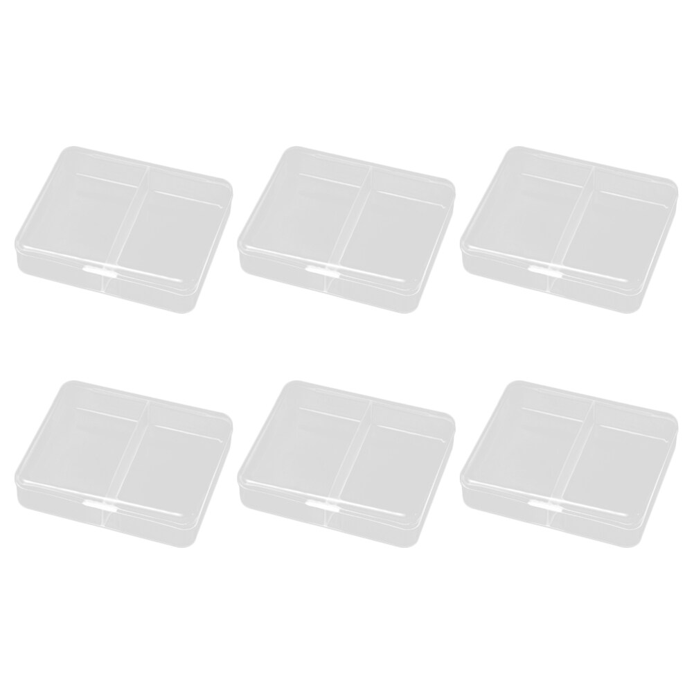 FONDOTIN Clear Rectangle Storage Case Plastic Organizer Box Transparent ...