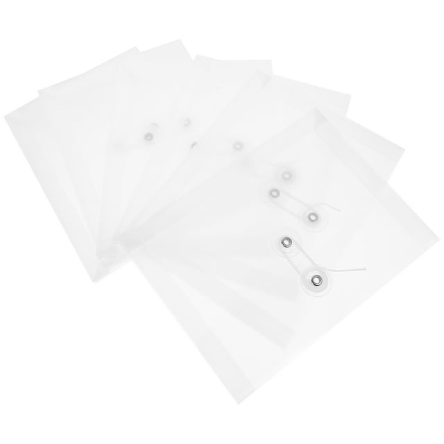 6Pcs Plastic File Envelopes String Button Design File Document Folders ...