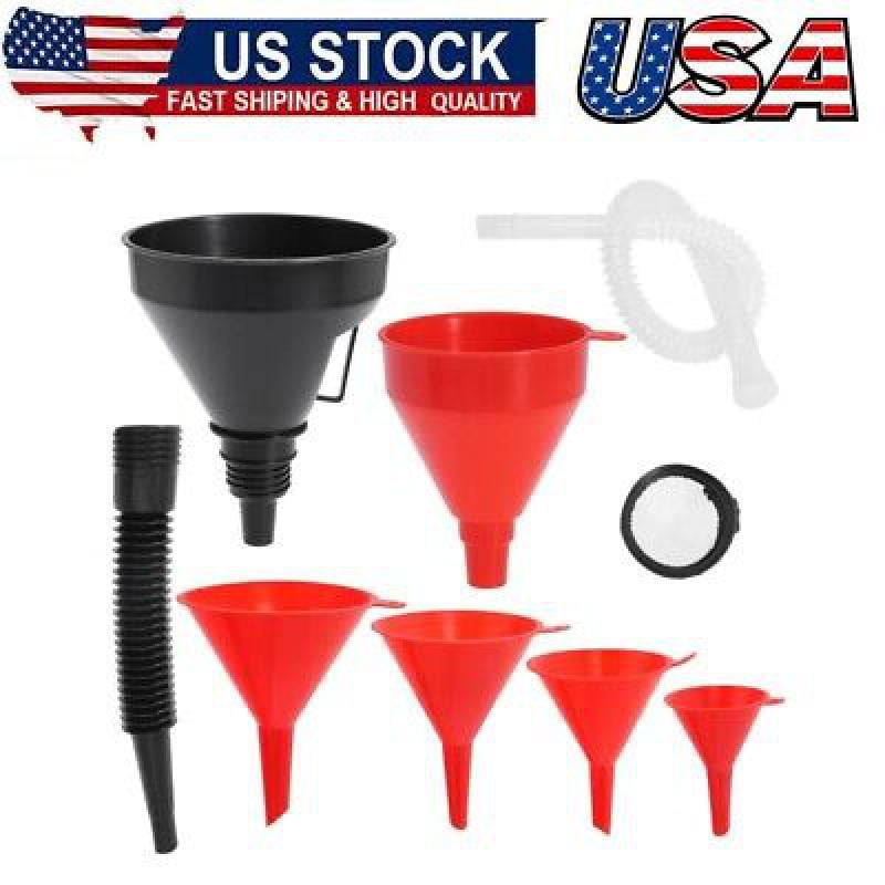 6Pcs Plastic Funnel Set Funnels for Automotive Use Wide Mouth Oil ...