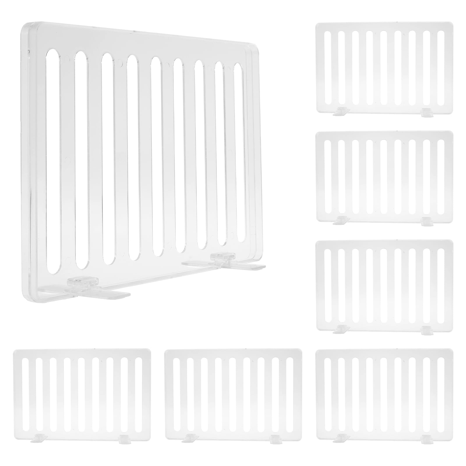 6Pcs Plastic Shelf Dividers with Adhesive Removable Clear Shelf ...