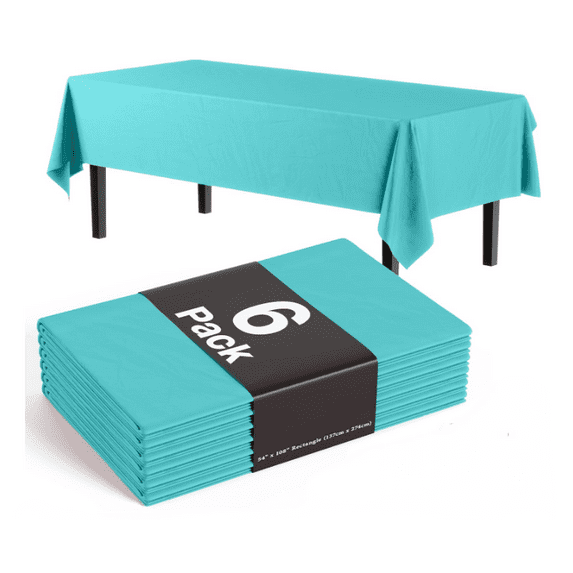 6Pcs Plastic Table Cloth Disposable Leakproof & Sturdy Decorative ...