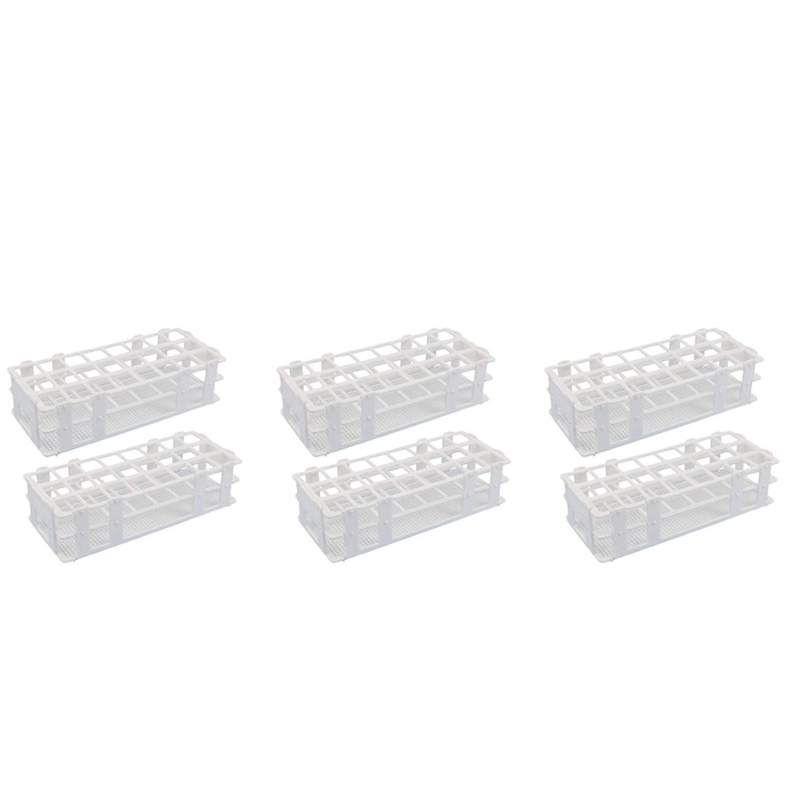 6Pcs Plastic Test Tube Rack 24 Holes Lab Test Tube Rack Holder for 25mm ...