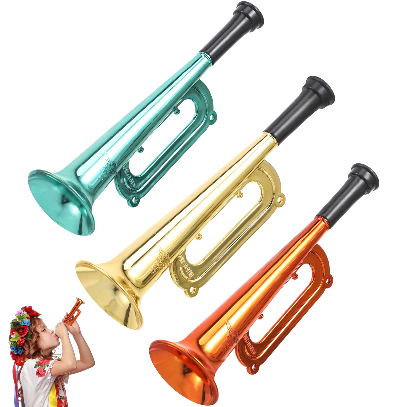 6Pcs Plastic Toy Trumpets Colored Kids Trumpets Sports Meet Cheering ...