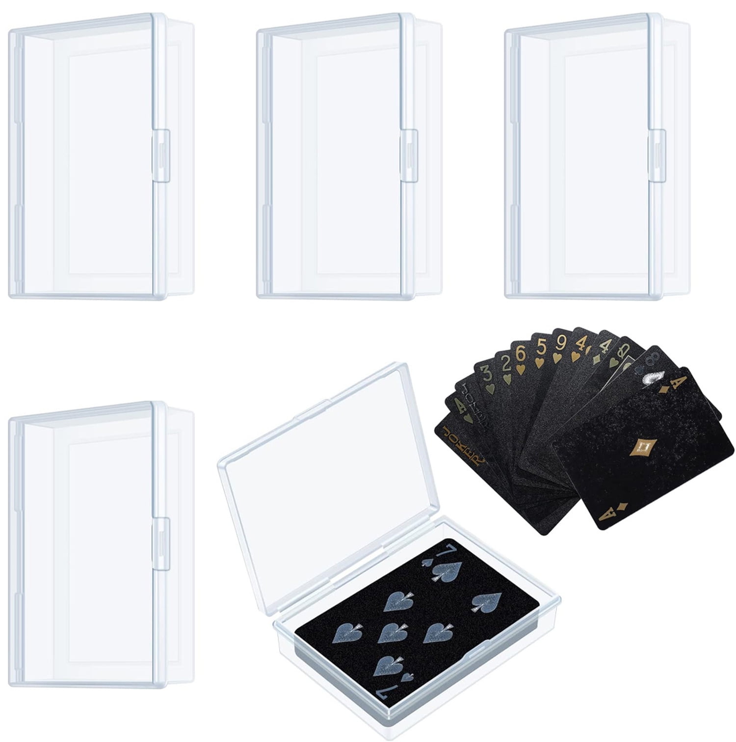 6Pcs Playing Card Box,Bexikou Small Plastic Storage Box Trading Card ...