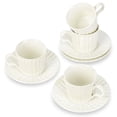 6Pcs Porcelain Coffee Cups and Saucers Set, 7.5oz, Tea Cups , for ...