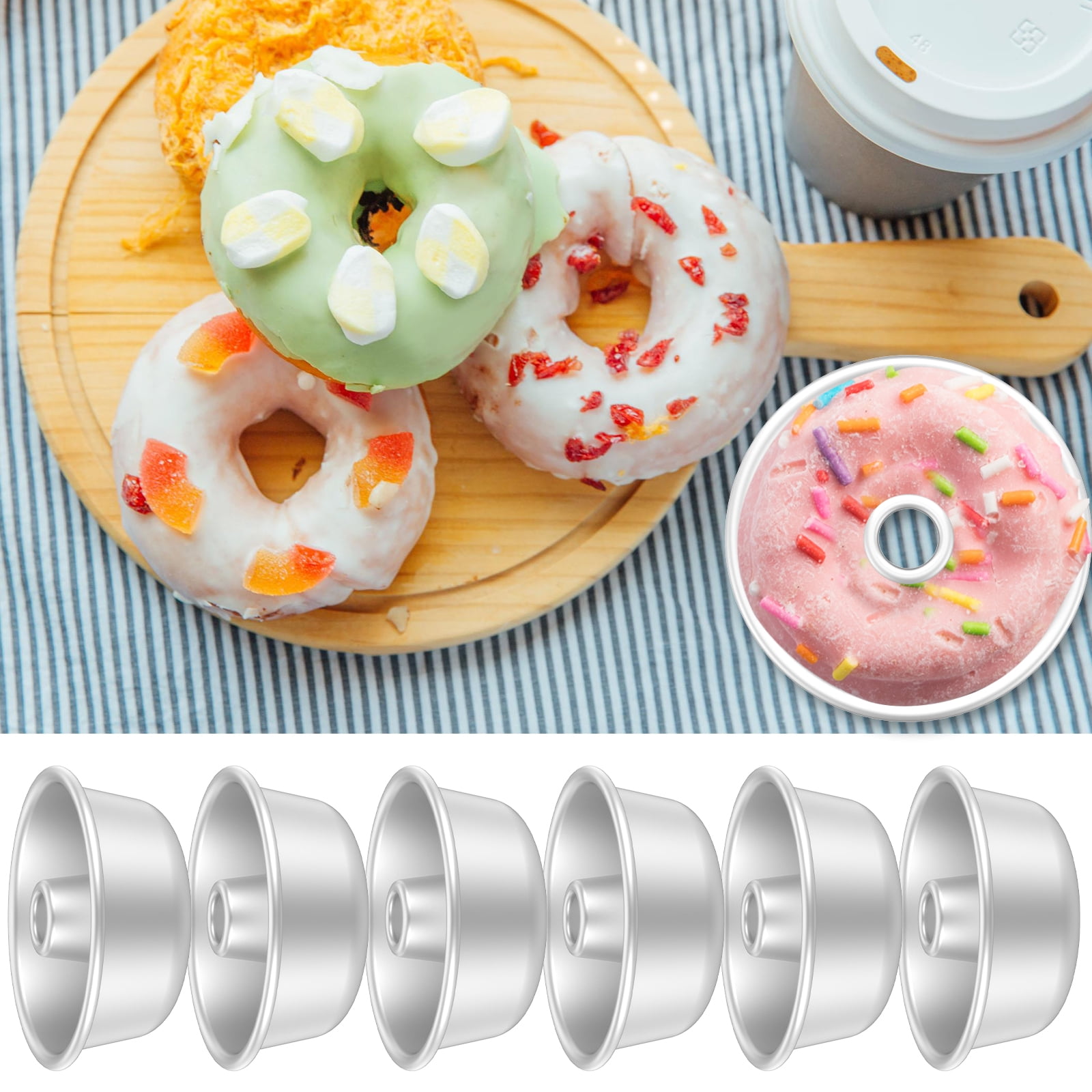 6Pcs Pound Cake Pan Nonstick Tube Cake Pan Stackable Pound Cake Mould ...