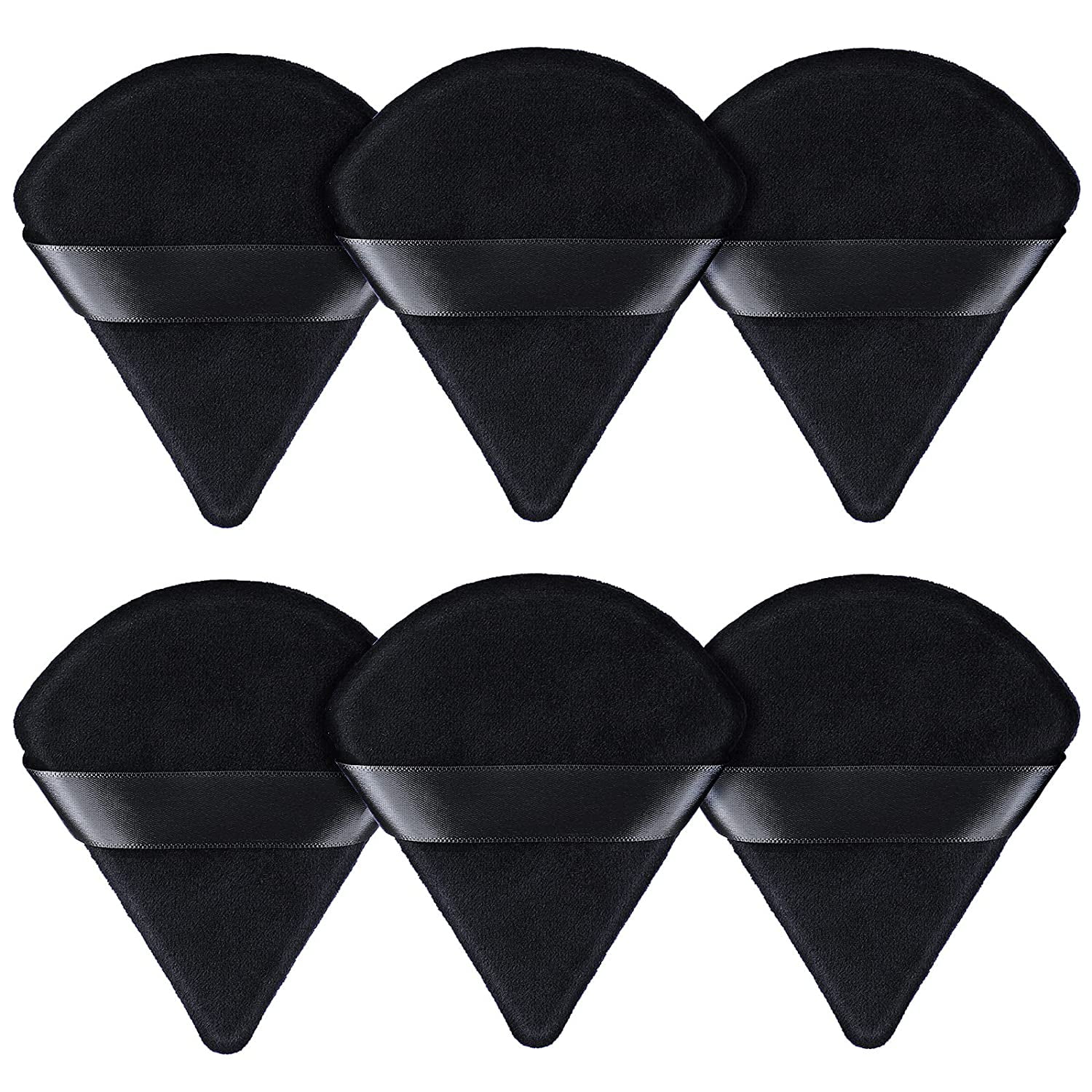 6Pcs Powder Puff, Blender Puff Pure Cotton Face Soft Triangle Wedge ...