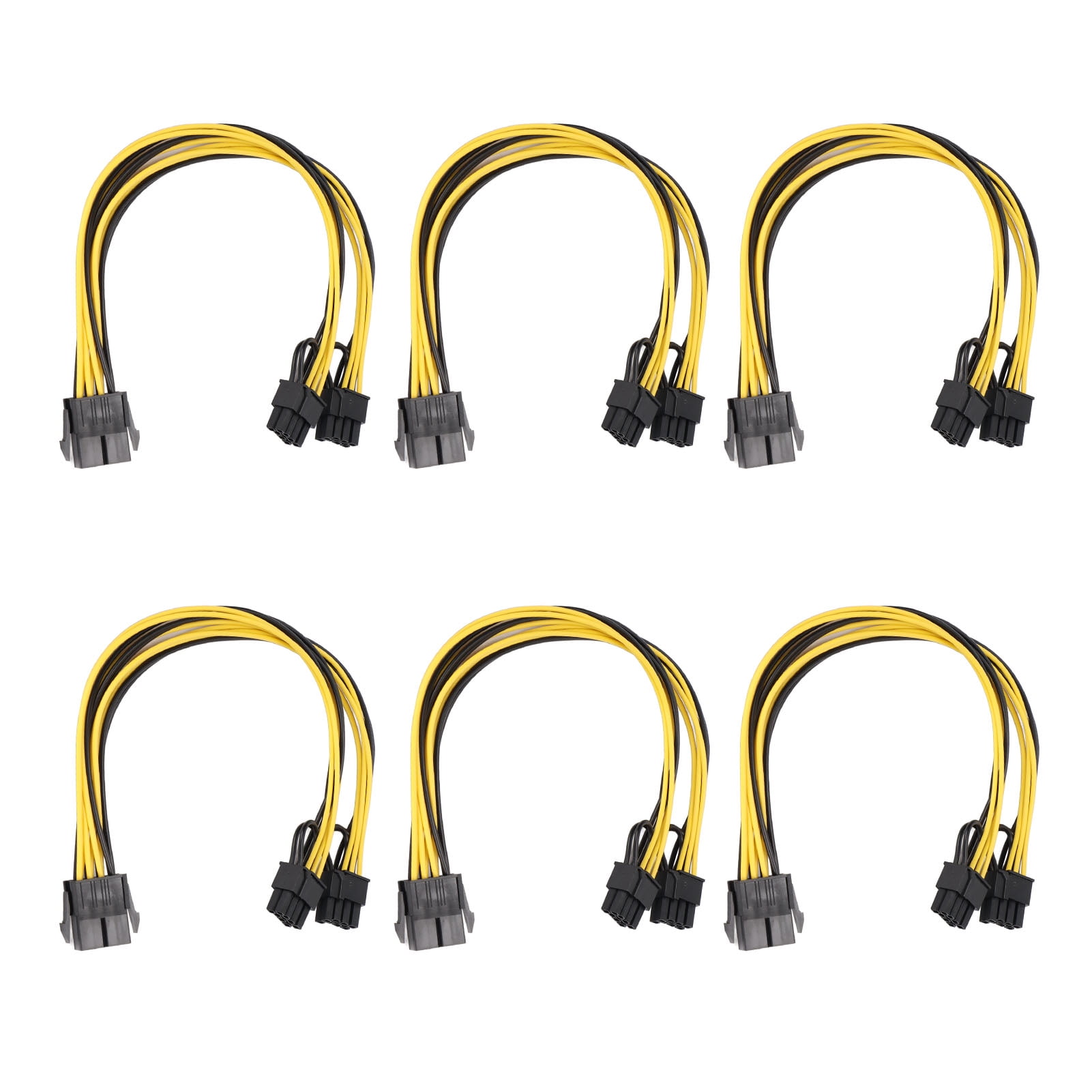 6Pcs Power Cable PCIE 8Pin Female to 2 End Double Port 8Pin Male 18AWG ...