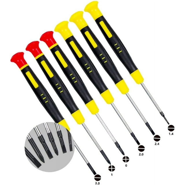 6Pcs Precision Screwdriver Set, Tool Kit with 6 Different Size Flathead and Philips Screwdrivers ...