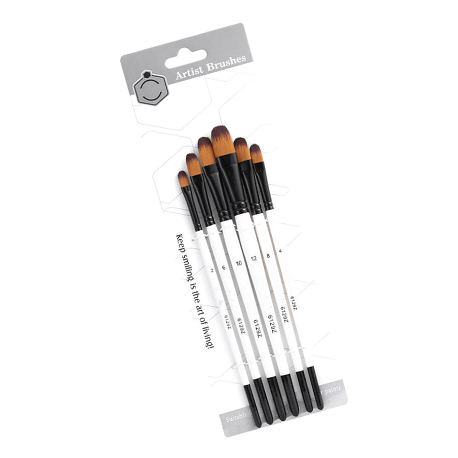 6Pcs Professional Paint Brush Nylon Bristle Paint Brush for Artist ...