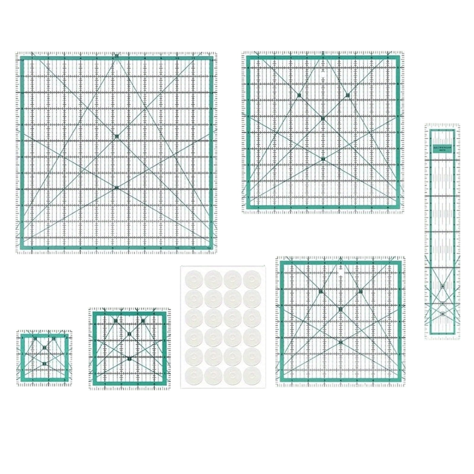 6Pcs Professional Patchwork Ruler Set Clear Acrylic Quilting Ruler for ...