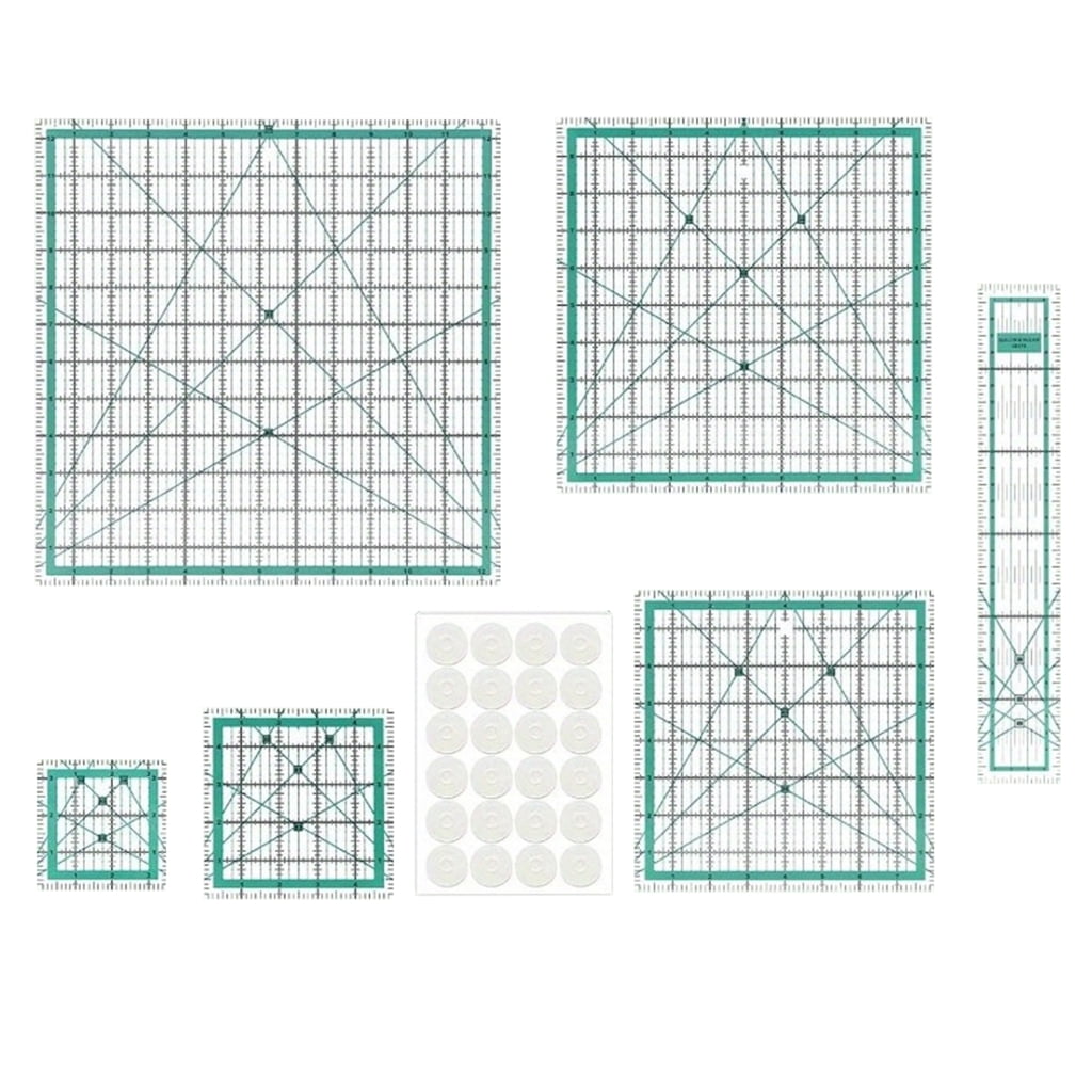 6Pcs Professional Sewing Ruler Set Clear Acrylic Quilting Ruler ...
