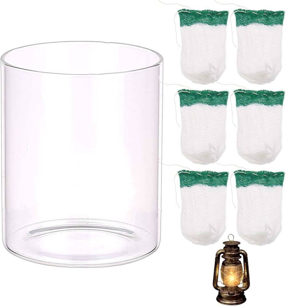6Pcs Propane Lantern Mantles with Glass Replacement Lantern Globe 3.3x2 ...