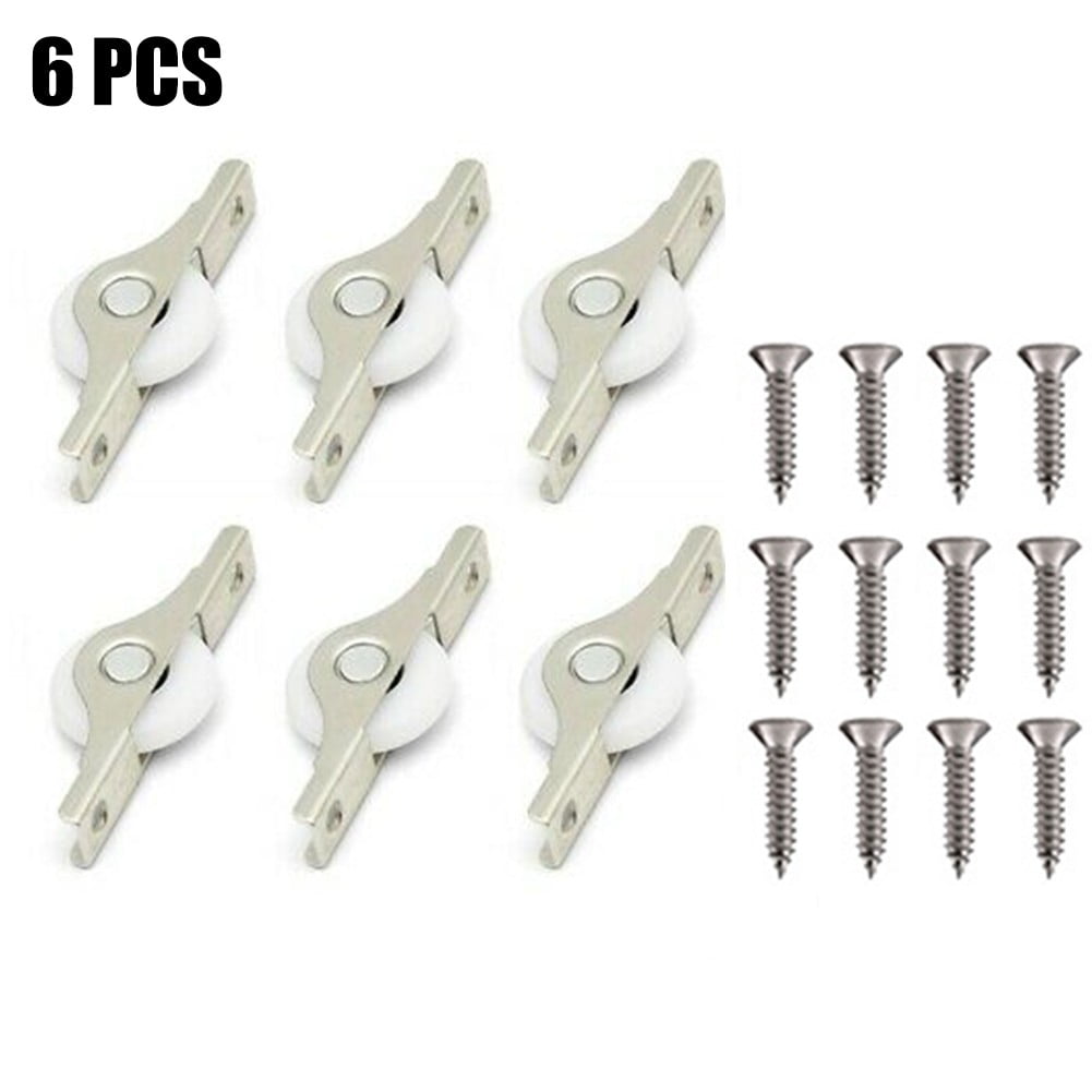6Pcs Pulley Screen Wardrobe Kitchen Nylon Pulley Sliding Door Roller ...