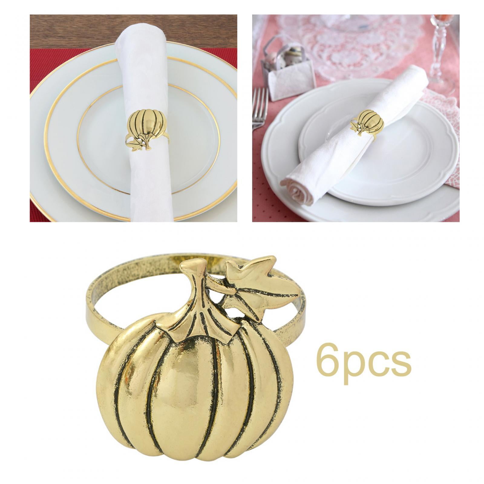 6Pcs Pumpkin Napkin Rings Vintage Fall Napkin Rings Alloy Pumpkin ...