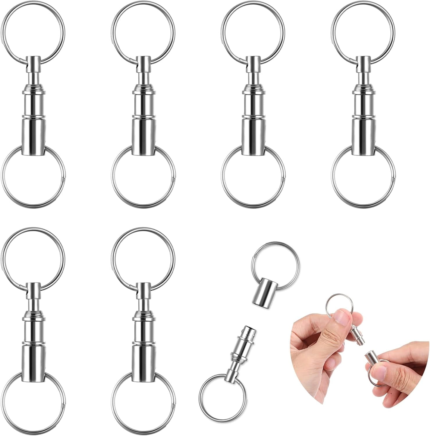 6Pcs Quick Release Keychain Detachable Key Ring Quick Release ...