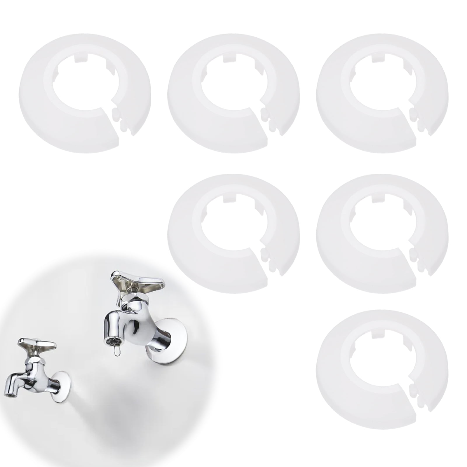 6Pcs Radiator Pipe Cover, White Plastic Pipe Collars, Radiator Pipe ...