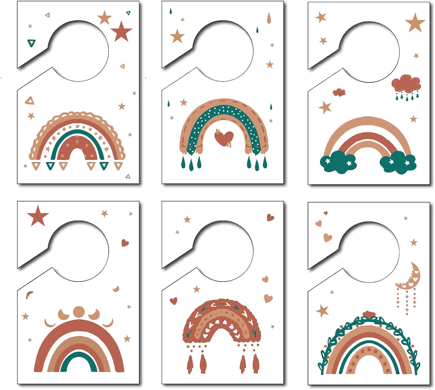 6Pcs Rainbow Closet Label Dividers Clothing Rack Size Dividers Hanger ...