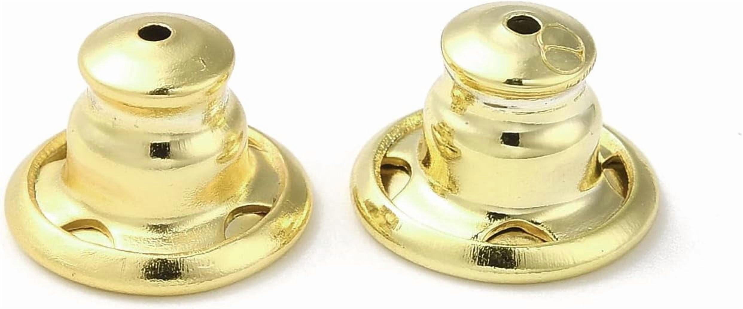 6Pcs Real 18K Gold Plated Brass Ear Nuts Rack Plating Ear Nuts for ...